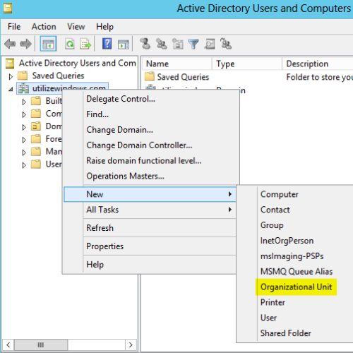 Windows Server 2012 Active Directory Installation - Utilize Windows